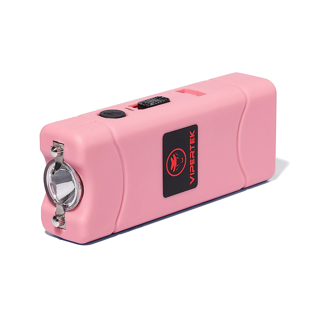 VIPERTEK VTS-881 Micro Stun Gun for Self Defense Rechargeable with LED Flashlight, Pink