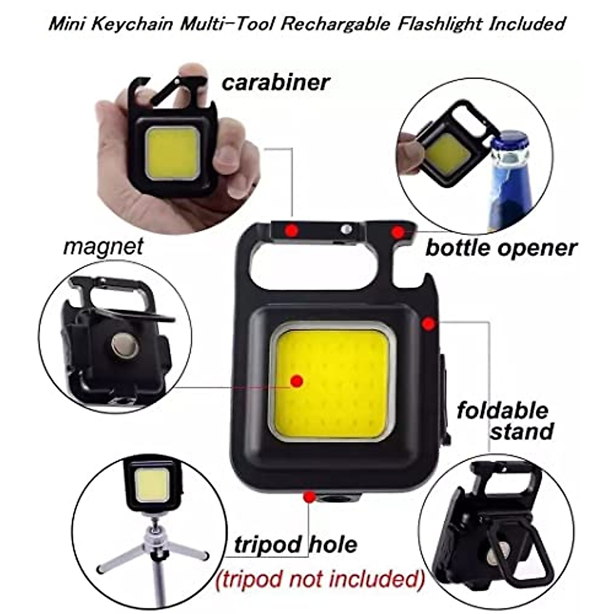 Nitecore NB10000 GEN II Ultra-Slim 10000mAh Quick-Charge Power Bank with USB and USB-C Dual Outputs and Cables for Phones, Headlamps LifeMods Bundled with a Mini Multi-Tool Keychain COB Flashlight