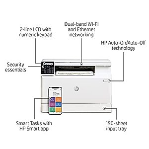HP Color LaserJet Pro M182nw Wireless All-in-One Laser Printer, Remote Mobile Print, Scan & Copy, Works with Alexa (7KW55A)