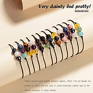 VLINRAS Zodiac Taurus Bracelets Taurus Gifts for Women Men, 6mm Natural Stone Horoscope Bracelets Healing Crystals Zodiac Sign Gifts