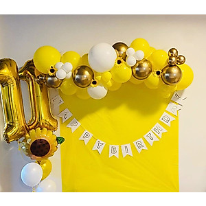 139PCS Sunflower Balloons Garland Kit with Artificial Sunflowers Yellow Balloons for Sunflower Theme Birthday Party Baby Shower