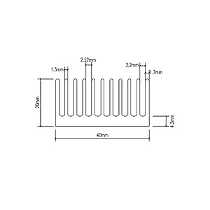 Awxlumv 4PCS Heat Sink Kit 40x40x20mm/ 1.57"x1.57"x0.79", Anodized Aluminium Heatsink Heat Sync Cooler 40mm for Cooling CPU VRM GPU Led Thermoelectric Peltier Cooler 3D Printers Stepper Motor