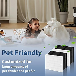 AP-1512HH Replacement Filter for Coway Airmega AP-1512HH and Airmega 200M Series Air Purifiers, Funmit 2 True HEPA Filter & 6 Activated Carbon Pre-Filters, Compared to Part # 3304899