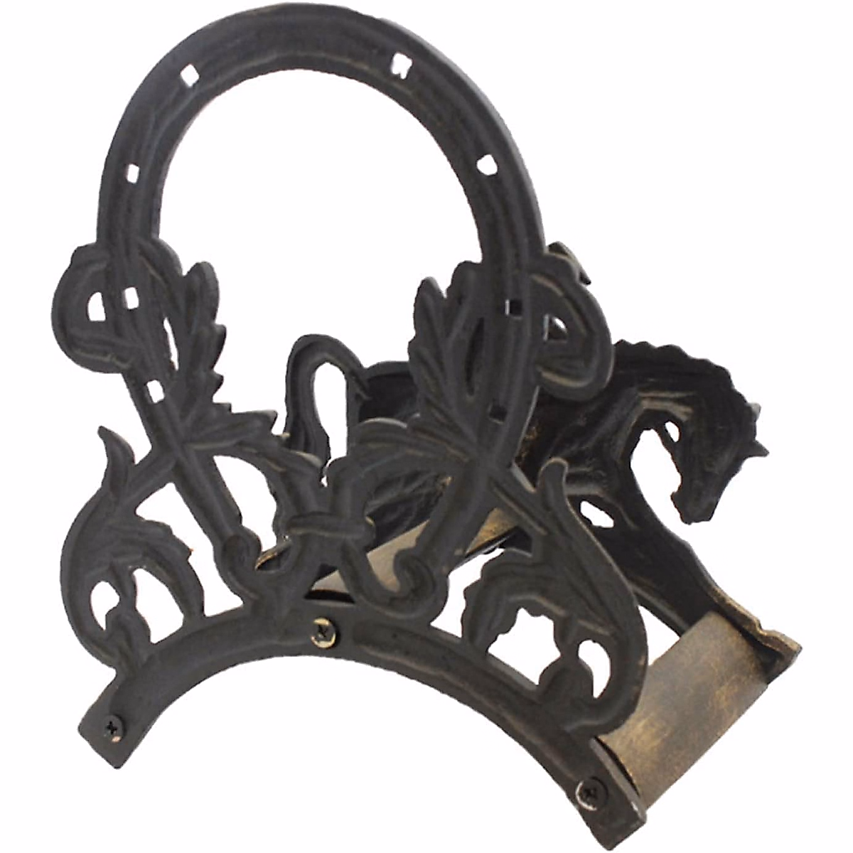 IOCCIOBB Garden Hose Holder Water Hose Hanger Water Pipe Rack European Style Retro Wrought Iron Horse Style Creative Hose Rack Reel Home Decoration Garden