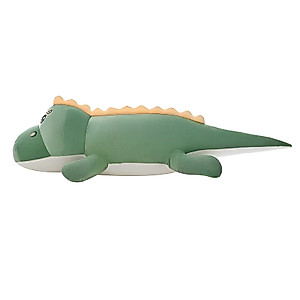 OULV Dinosaur Plush Toy Pillow,Cute Dinosaur Stuffed Animals Doll,Soft Lumbar Back Cushion Big Dinosaur Plushies Stuffed Toy Cute Pillows,Great Gift for Kids Birthday,Valentine (Green,31.4in)