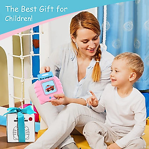 LinQool Preschool Learning Toys,Toddler Flash Cards,112pcs Animal Sight Words Cards Kindergarten,Educational Toys for 2 3 4 5 Year Old Boys Girls,Toddler Activities Gift (Pink) (LQ04)