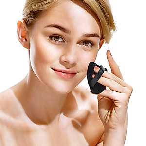 16 Pcs 2 Size Powder Puff Soft Triangle Makeup Puff Cosmetic Foundation Shape Velour Body Face Powder Puff with Strap Makeup Sponges Puff for Contouring Loose Powder Eye Corner (Black)