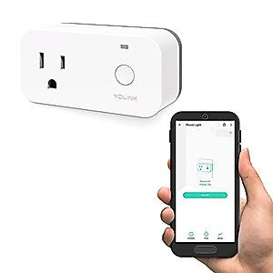 YoLink Smart Plug with Energy Monitoring, 1/4 Mile World's Longest Range Smart Home Mini Outlet Works with Alexa Google Assistant IFTTT Remote Control Home Appliances Anywhere, YoLink Hub Required