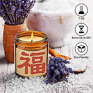 Gifts for Chinese Culture Lovers, Candle Gifts with Chinese Blessing Words, Friendship Jar Candle Gifts for Chinese Festival, Thank You Gifts for Friends, Funny Inspirational Gifts for Birthday
