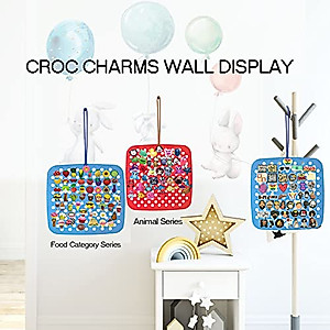 SHENGCHUANG croc charm organizer & storage Shoe Charms display Hanger Portable Hanging Charms Silicone Roll Bag Red(Croc Charms not Included)