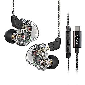 keephifi CCZ Melody in Ear Monitor USB C Wired Earphone Lightweight Earbuds 1BA+1DD HiFi IEM Dynamic Hybrid Dual Driver Headphone with Type C Plug for Musicians