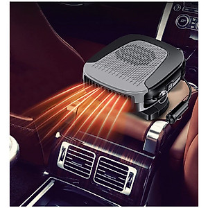 Car Heater Portable Car Fan 2 in 1 Modes 12V 150W Plug in Cigarette Lighter with Heating and Cooling for Fast Heating Hand-Held Adjustable 360 Degree Rotatable