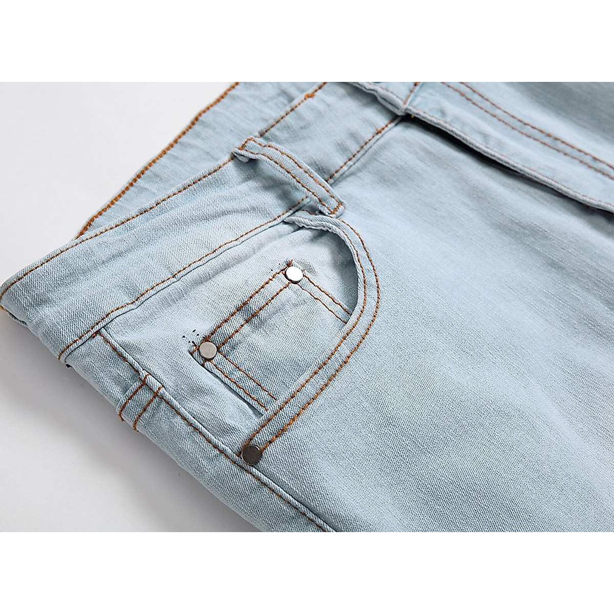 DSDZ Men's Stretch Ripped Distressed Denim Jeans with Big Hole Blue1 38