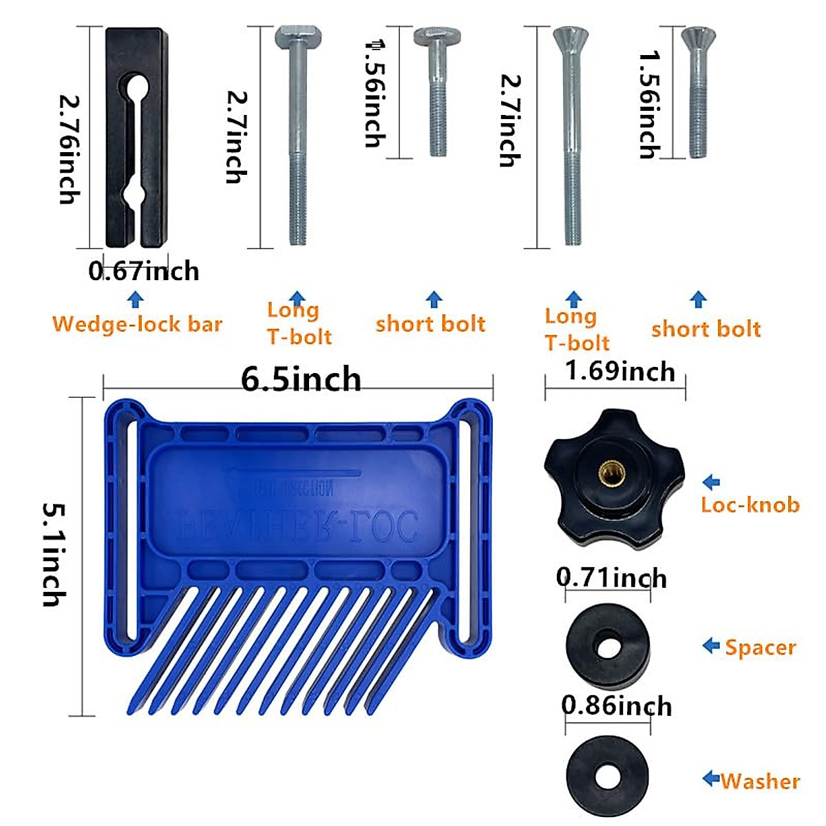 Featherboard Woodworking Tools, Safety Device Stackable Featherboard for Table Saws, Router Tables & Band Saw with Miter Slots, Miter Track, T-Slots, T-Track(2 Pcs)
