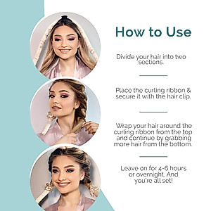 MATASSE Overnight Silk Heatless Hair Curler Set - Made of 6A Grade, 22 Momme Mulberry Silk - Effortless Heatless Curling Rod Silk Headband for Cozy, Damage-Free, No Heat, Sleep Curls for Long Hair