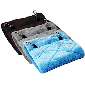 Miayaya Winter Warm Bird Nest House Shed Hut Hanging Hammock House Snuggle Plush Fluffy Finch Cage for Hamster Budgies Parakeet Cockatiel Cockatoo Lovebird Parrot 9.45 x 5.9 x 7.08 inch (Dark Coffee)