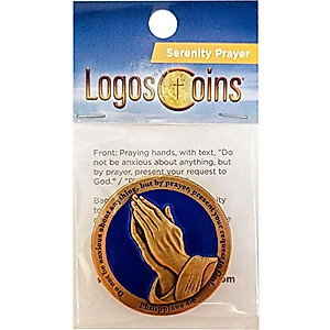 Serenity Prayer and Do Not Be Anxious About Anything, Antique Gold-Color Plated Challenge Coin, Philippians 4:6 Gift