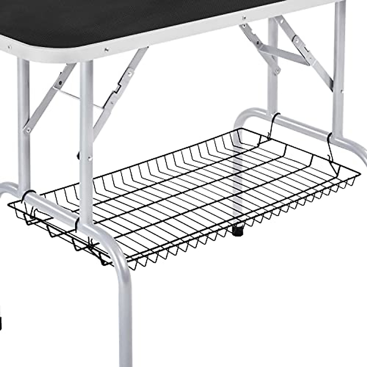 Yaheetech 46'' Pet Grooming Table for Large Dogs Adjustable Height Portable Trimming Table Drying Table w/Arm/Noose/Mesh Tray Maximum Capacity Up to 265Lb, Black