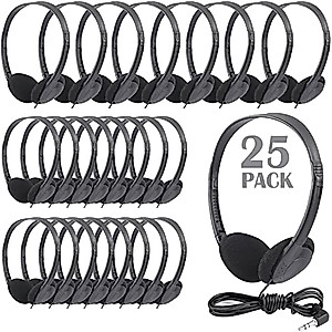 CN-Outlet Wholesale Kids Headphones in Bulk 25 Pack for School Classroom Students Children and Adults - Black
