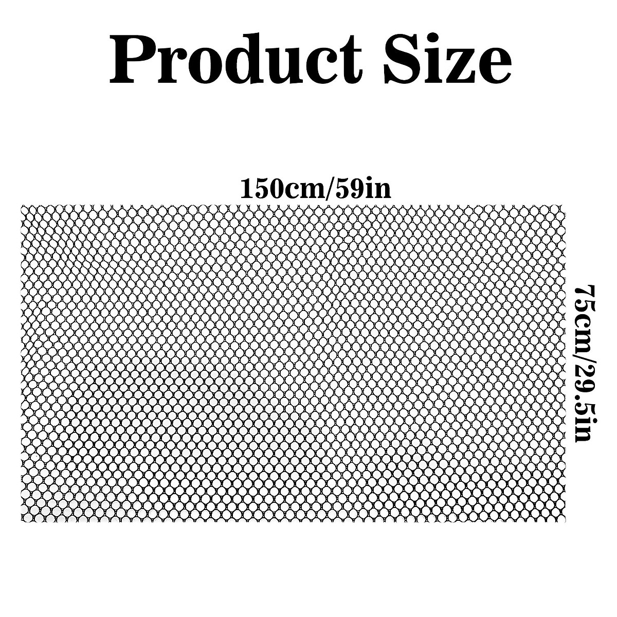 29.5 x 59 Inch Black Mesh Fabric Slightly Stretchy for Sewing Projects, Shopping Bag, Backpack Pocket and Straps and Netting Clothes