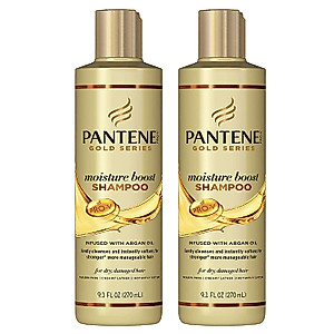 Pantene Gold Series Shampoo Moisture Boost 9.1 Ounce (270ml) (2 Pack)