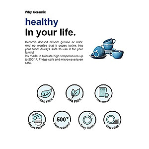 LE TAUCI 6 oz Cappuccino Cups with Saucers，Ceramic Coffee Cup for Au Lait, Double shot, Latte, Cafe Mocha, Tea - Set of 4, Ceylon Blue