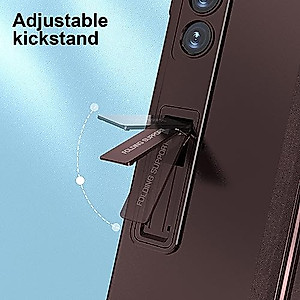 GOHHME for Samsung Galaxy Z Fold 5 Case with Magnetic Hinge Protection S Pen Holder Built-in Screen Protector Adjustable Stand, Camera Protection & Luxury Shockproof Thin Hard PC Cover (Burgundy)