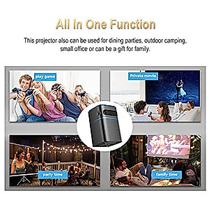 D042 Portable Digital Wireless Projector with HD Smart WiFi Video Portable. 3600 Lumens Surround Sound connectivity for Best Movie Sound Performance. Android 9 with Full Market Support.
