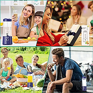 Mulli Portable Blender 16oz USB-C Rechargeable Personal Mixer for Smoothie and Shakes, Mini Blender with Six Blades,2x2000mAh for Baby Food,Travel,Gym