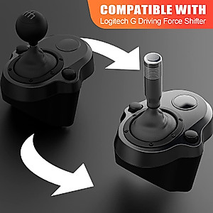 aikeec Gear Shifter Knobs and Adapter Compatible with Logitech G29 G920 G923 G27 Driving Force Stick Aluminum Weighted Shift Knob Gear Shifting Lever Handle Black
