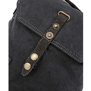 TSD Brand Coastal Canvas Crossbody Bag (Dark Grey)