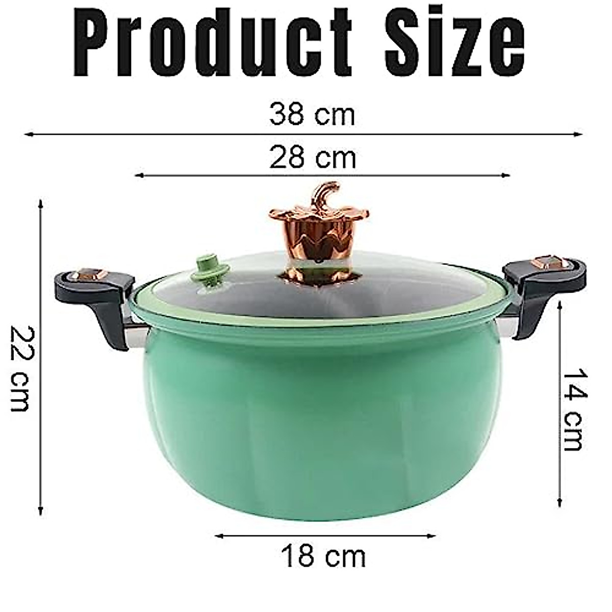 Multifunctional Plumpy Non-stick Micro Pressure Pot, 8L Large Capacity Pumpkin Micro Pressure Pot, Easy To Clean Micro Pressure Cooker for Kitchen (Orange)