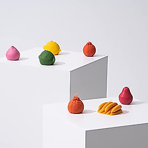 MAGOKORO Fruit Shaped Candle Set - Unscented, Smokeless, Soy Wax Candle, 6 Pieces, 21oz (Unscented)