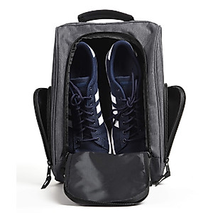 Athletico Golf Shoe Bag - Zippered Shoe Carrier Bags With Ventilation & Outside Pocket for Socks, Tees, etc. (Gray)