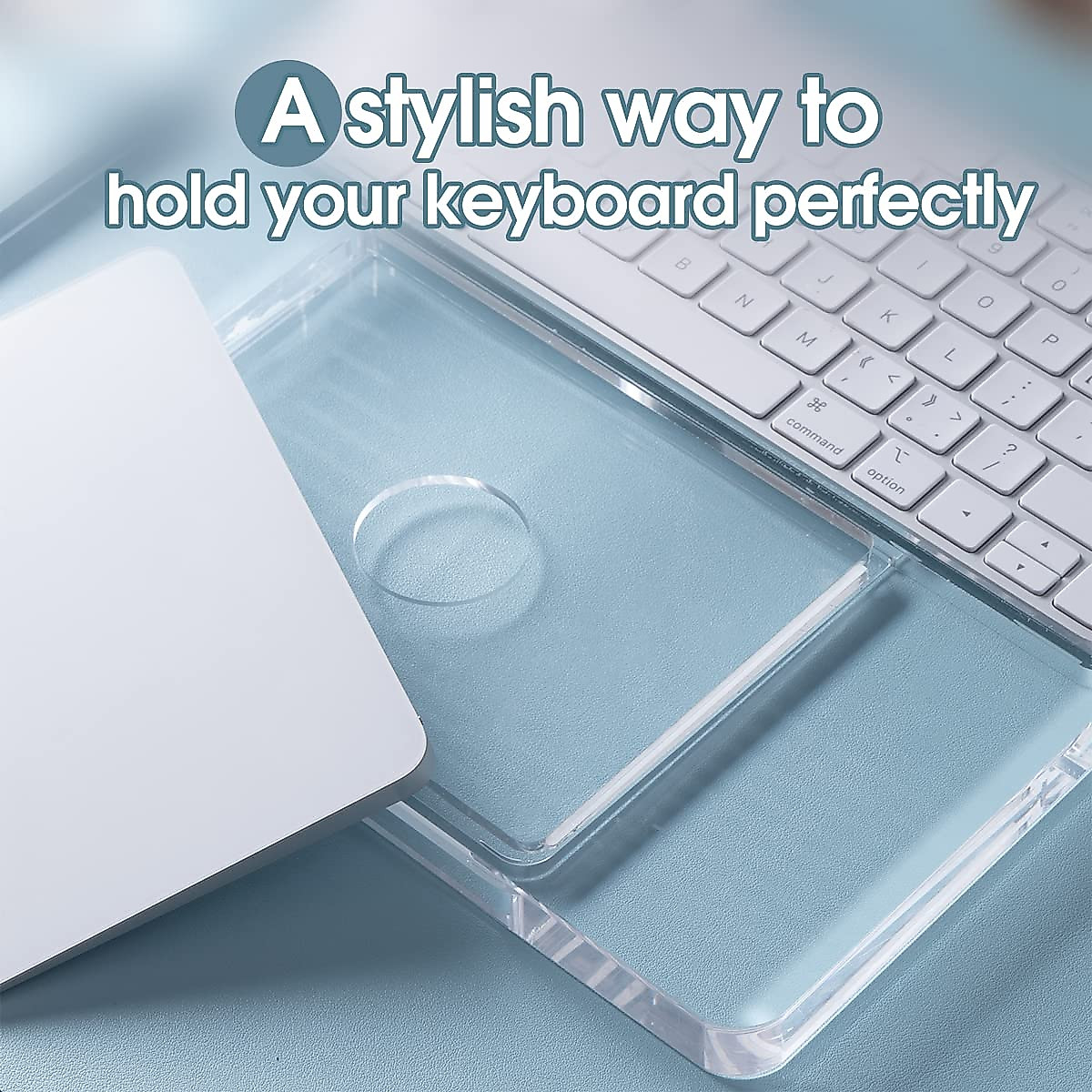 Pikioraz 2 in 1 Tray for Apple Magic Keyboard and Magic Trackpad, Keyboard/Touchpad Stand Holder for Tidy Desktop, Stylish Clear Acrylic