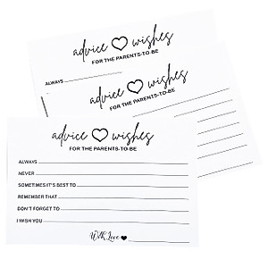 RXBC2011 Advice and Wishes Cards for the parents to be Baby Shower Games Card Advice Card for new Mommy and Daddy Pack of 50