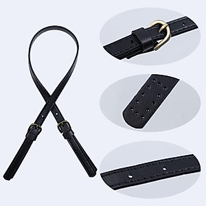 Semetall PU Leather Purse Handles 2 Pcs 65cm to 71cm Adjustable Shoulder Strap Black Purse Straps, Shoulder Strap Replacement for Crossbody