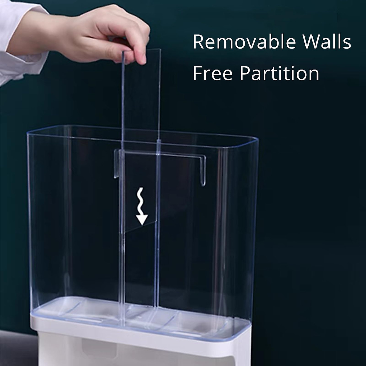 Conworld Rice Dispenser Kitchen Organization, Wall-Mounted Dry Food Storage Container with Lids and 1 cup, Laundry Detergent Dispenser.Suitable for Black Rice, Pet Food, Beans, Laundry Scent Beads