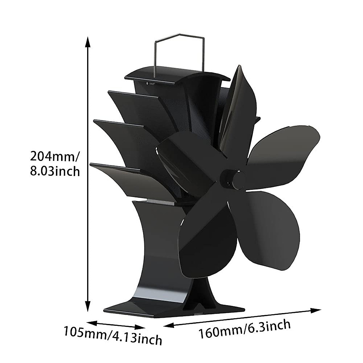 Fireplace Fan,Wood Stove Fan,Winter Home 5 Blades Heat Powered Stove Fan for for Wood Burning Stove/Pellet/Log Burner/Fireplace