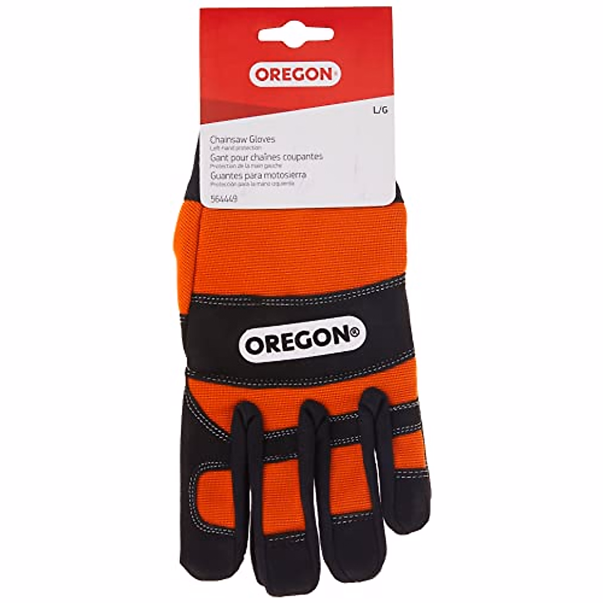Oregon Protective Chainsaw Work Safety Gloves, Left-Hand Protection, Size Large ,Black