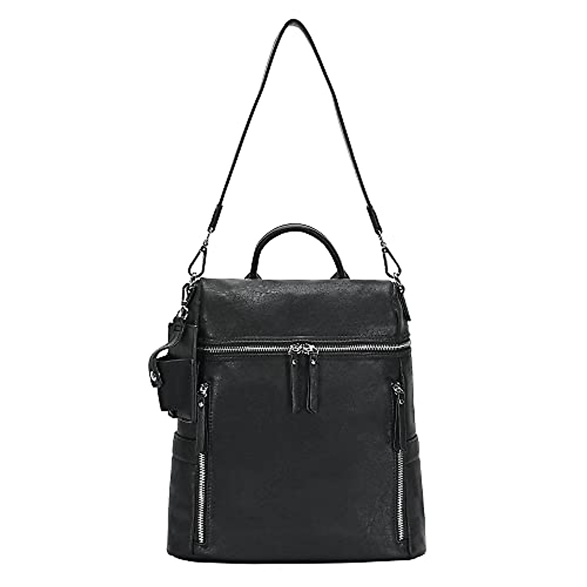 Miztique The Sienna Backpack Purse for Women, Sleek Shoulder Bag, Soft Vegan Leather - Black