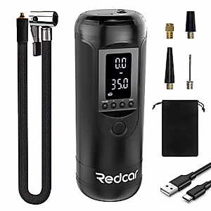 Redcar Cordless Air Inflator, Portable Tire Pump with Digital Gauge, 150 PSI, Rechargeable Battery, LED Light, for Car Tires, Bicycle, Motorcycle, Balls & Inflatables