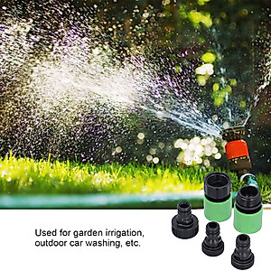 Garden Hose Quick Connector, NPT 3/4 Female Male Thread Coupler Nipple for Garden Lawn Irrigation, Plastic Water Hose Connect for Sprinklers and Spray Nozzles, Green (5 Pcs in Each Set)