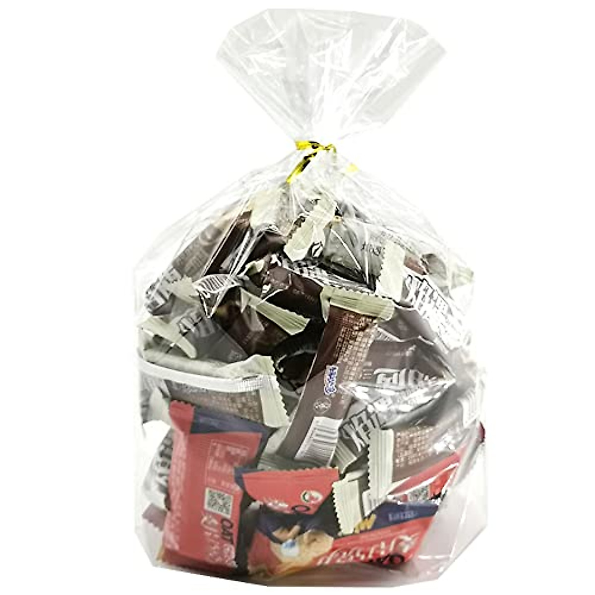 Keoferlo Flat Bottom Cellophane Bags Gusseted Cellophane Bags 12 x 16 x 3.94-inch Clear Goodie Bags with Ties Party Treat Basket Cellophane Bags for Cookie Decorate (100CT)