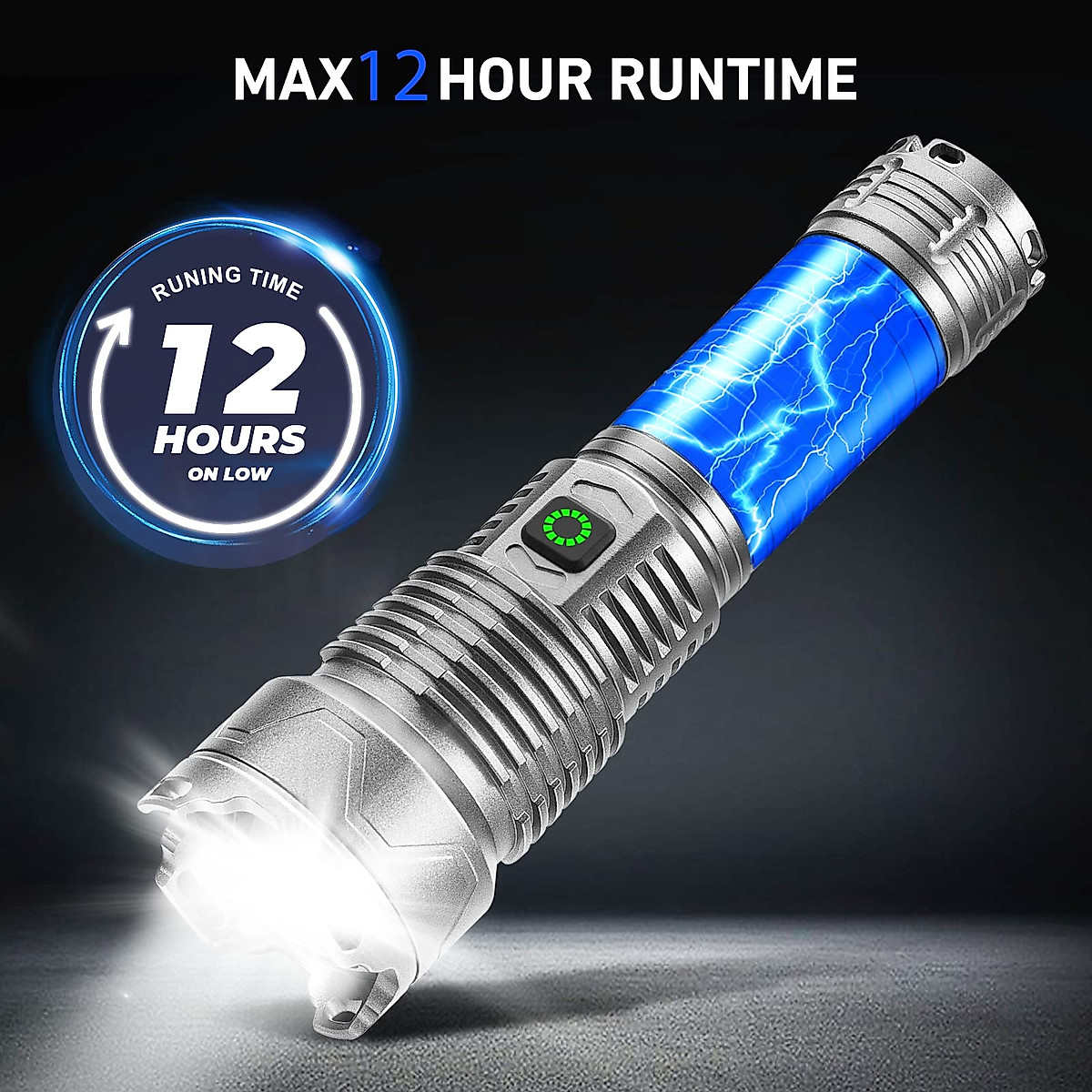 FUROLD Rechargeable LED Flashlights High Lumens 2 Pack 990,000 Super Bright Powerful Flash Light,5 Modes, IPX6 Waterproof,Handheld Tactical Flashlights for Emergency Camping Hiking