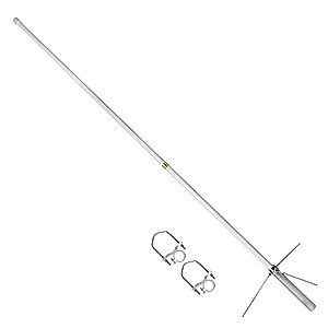 UAYESOK Amateur Base Station Antenna Dual Band UV 2Meter 70cm Fiberglass Mobile Radio Antenna GMRS Vertical Base Antenna 5.8' 200W High Gain for Device Repeater Police Scanner Truck SUV