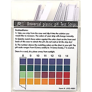 Plastic pH Test Strips, Universal Application (pH 0-14), 100 Strips | for Saliva, Soap, Urine, Food, Liquids, Water with Soil Testing, Lab Monitoring, etc.