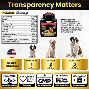 Life4Legs Hip and Joint Supplement and 23-in-1 Multivitamin Chews Bundle for Small, Medium and Large Dogs - 180 Count