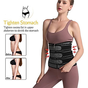 DDFS Workout Corset Sweat Waist Corset Trainer Wrap Seamless Sports Colombian Waist Trainer for Women Black 2XL