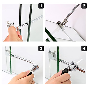 BokWin 4Pcs Sliding Glass Door Ratchet Lock Drawer Display Case Showcase Lock with Chrome Finish，Security (Keyed Alike)